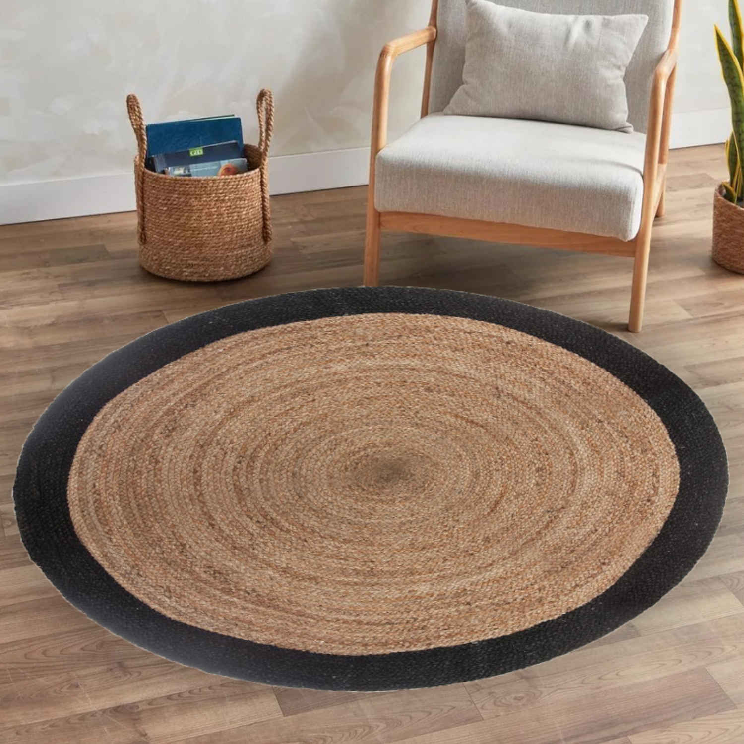 Jute tapijt Tamani zwart naturel – Casa Moro